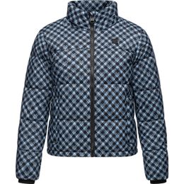 Winterjacke Ragwear "Serah Print", Damen, Gr. XXXL(46), blau (himmelblau), Au&szlig;enmaterial: 100% Polyester. Innenfutter: 100% Polyester. Wattierung: 100% Polyester, gerade h&uuml;ftlang, hoch geschlossener Ausschnitt, &Auml;rmel ohne &Auml;rmelschlitz Rippstrickb&uuml;ndchen, Jacken Winterjacke, wasserdichte Winter Steppjacke mit Hahnentritt Muster