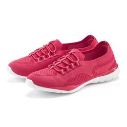 Sneaker Lascana "Slipper, Halbschuh, leichtes Meshmaterial", Damen, Gr. 37, pink, Obermaterial: 100% Textilmaterial. Decksohle: 100% Textilmaterial. Futter: 100% Textilmaterial. Laufsohle: 100% Synthetik, unifarben, Schuhe Sneaker, zum Reinschl&uuml;pfen mit elastischen Schn&uuml;rb&auml;ndern VEGAN