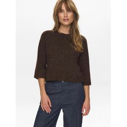 N&uuml;mph N&Uuml;MPH Damen Strickpullover "N&uuml;mph Sweater NURIETTE"schwarz coffee, Gr. M, Obermaterial: 32% Alpaka, 32% Wolle, 30% Polyamid, 6% Elasthan, Pullover