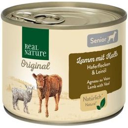 REAL NATURE Nassfutter Hund, Senior, Lamm und Kalb 24x200 g