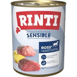 Rinti Sensible Nassfutter Hund, Adult, Dose, Ross und H&uuml;hnerleber 12x800 g