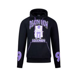 Sweatshirt Recovered "Death Row Purple Chair", Herren, Gr. L, schwarz, 100% Baumwolle, bedruckt, normal, Sweatshirts, mit coolem Death Row Records-Logoprint
