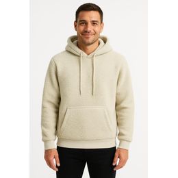Only & Sons Sweatshirt ONLY & SONS "ONSEMILIO REG TEDDY HOODIE SWEAT VD", Herren, Gr. L, beige (silber lining), angeraute Sweatware, Obermaterial: 100% Polyester, unifarben, regular fit normal, Rippbündchen, Sweatshirts