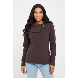 Fleecepullover Bench. "APRILLE", Damen, Gr. 36, raisin, Fleece, Obermaterial: 100% Polyester, unifarben, normal, ohne Ausschnitt, Sweatshirts, warmes, tailliertes Fleeceshirt mit Troyerkragen und Seitentaschen