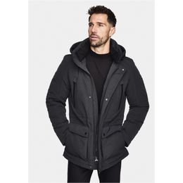 Parka NEW CANADIAN, Herren, Gr. 52, schwarz, 100% Polyester, unifarben, lang, ohne Ausschnitt, Jacken Parka, mit wind- und wasserabweisendem Obermaterial