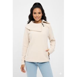 Fleecepullover Bench. "APRILLE", Damen, Gr. 36, perfectly pale, Fleece, Obermaterial: 100% Polyester, unifarben, h&uuml;ftbedeckend, Rundhals, Sweatshirts Fleecepullover, warmes, tailliertes Fleeceshirt mit Troyerkragen und Seitentaschen