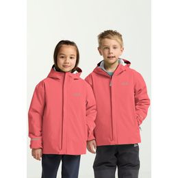 Skijacke Jack Wolfskin "FLOWLINE JKT KIDS", Jungen, Gr. 104, sunsetcoral, Oberstoff: 100% POLYESTER; Füllung 1: 100% POLYESTER; Futter 1: 100% POLYESTER, Jacken Skijacke