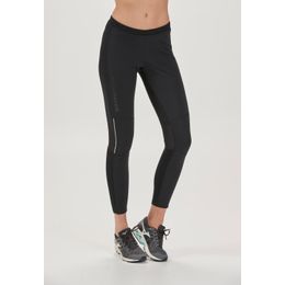 Lauftights Endurance "MAHANA WINDBLOCKER", Damen, Gr. 36, EURO-Gr&ouml;&szlig;en, schwarz (schwarz, schwarz), 90% Polyester, 10% Elasthan, unifarben, Hosen, aus sch&uuml;tzendem Windblocker Material