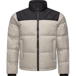 Outdoorjacke Ragwear "Stafen", Herren, Gr. L (52), grau, Obermaterial 1: 100% Polyester; Obermaterial 2: 100% Nylon; Innenfutter: 100% Polyester; Wattierung: 100% Polyester, gerade h&uuml;ftbedeckend, hoch geschlossener Ausschnitt, &Auml;rmel ohne &Auml;rmelschlitz Rippstrickb&uuml;ndchen, Jacken Outdoorjacke, Wasserdichte Herren Winterjacke im Retro-Look