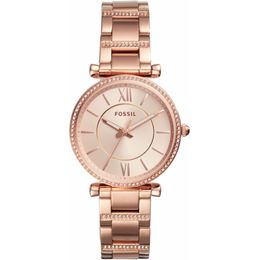 Fossil Quarzuhr 'Carlie' Damen Gr&ouml;&szlig;e One Size rosegold / wei&szlig;