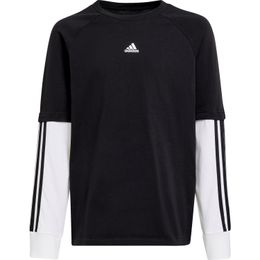 Adidas Jam Langarmshirt Kinder - schwarz - Gr. 176 - Baumwolle/Polyester