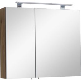 Spiegelschrank Optifit "Yukon", braun (wildeiche), B:80cm H:72cm T:17,6cm, Spanplatte, Schränke