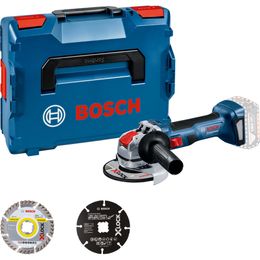 Bosch Akku-Winkelschleifer GWX 18V-7 bürstenloser Motor, für Metall, Fliesen, Mauerwerk, leichtes Design, Blau