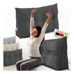 ELONEO R&uuml;ckenkissen Bett- und R&uuml;ckenst&uuml;tzkissen >Anthrazit< 100cm