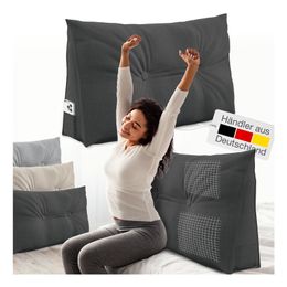 ELONEO R&uuml;ckenkissen Bett- und R&uuml;ckenst&uuml;tzkissen >Anthrazit< 90cm