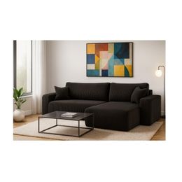 Inter Trading Ecksofa Austin 244x145 cm Cord Anthrazit Poso 22