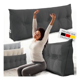 ELONEO R&uuml;ckenkissen Bett- und R&uuml;ckenst&uuml;tzkissen >Anthrazit< 140cm