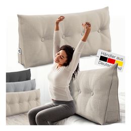 ELONEO R&uuml;ckenkissen Bett- und R&uuml;ckenst&uuml;tzkissen >Sand< 120cm