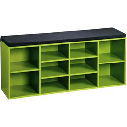 Kesper Schuhschrank gr&uuml;n mit Sitzkissen 103,5 x 48 x 29,5 cm