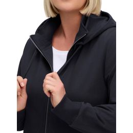 sheego Damen Sweatjacke mit abkn&ouml;pfbarer Kapuze, tiefblau, Gr&ouml;&szlig;e 48/50