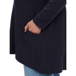 sheego Damen Sweatshirt in A-Linie, tiefblau-gestreift, Gr&ouml;&szlig;e 40/42