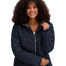 sheego Damen Steppjacke mit kariertem Innenfutter, tiefblau, Gr&ouml;&szlig;e 44