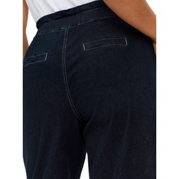 sheego Damen Jeans in Paperbag-Optik, mit Bindeband, dark blue, Gr&ouml;&szlig;e 56