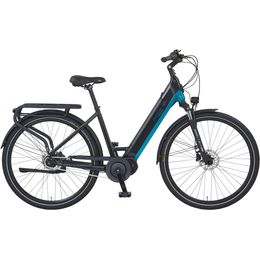 E-Bike Prophete "Geniesser 5.8" Gr. 48, schwarz (schwarz, blau, schwarz), Elektrofahrräder, Kinder, 48cm, 28 Zoll (71,12cm)