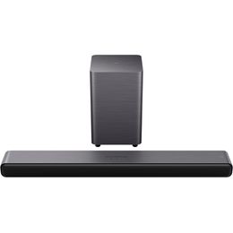 TCL Soundbar "S55H 2.1-Kanal DTS Virtual:X", schwarz (dunkles titan), B:81cm H:6cm T:9,8cm, Lautsprecher, Dolby Atmos, Bluetooth 5.2, HDMI, 220 Watt, Wandhalterung, Subwoofer