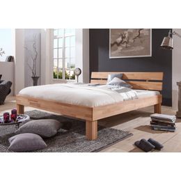 Massivholzbett Relita "Julia, Deal für begrenzte Zeit", beige (buche geölt), B:145cm H:75cm L:212cm, Betten, Massivholzbett, stabverleimte Buche, oberfläche geölt, verschiedene Breiten
