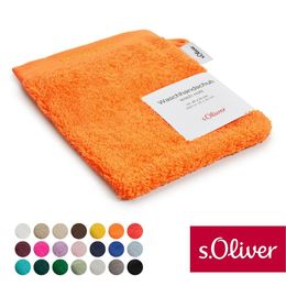 Waschhandschuh s.Oliver "s.Oliver, Premium Qualität, 600 gr/m², auch als Sets erhältlich", orange, B:16cm L:21cm, Walkfrottier, Baumwolle, Handtücher, große Farbauswahl, auch als Duschtuch, Handtuch, Gästetuch