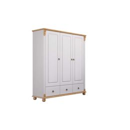 Wäscheschrank Home Affaire "Tessin", weiß (weiß, honig), B:128cm H:140cm T:38cm, Massivholz, Schränke, aus massiver Kiefer, in 2 Breiten, viel Stauraum, FSC zertifiziert