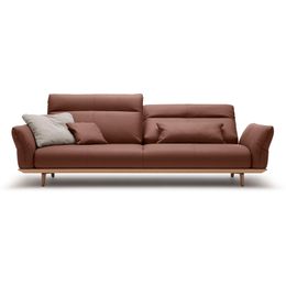 4-Sitzer "CR.460 Designsofa mit erstklassigem Sitzkomfort", braun (signalbraun 534, 44), B:248cm H:103cm T:100cm, NaturLEDER OSKAR (echtes Rindsleder), CREATION BY ROLF BENZ, Sofas, Sockel in Eiche, F&uuml;&szlig;e Eiche natur, Breite 248 cm