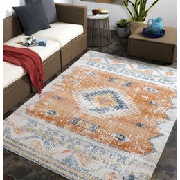 Teppich LIVABLISS "BAGO", bunt, B:160cm H:6mm L:213cm, Kunstfaser, Teppiche, Teppich, In- & Outdoor Boho-Teppich, Vintage-Look, f&uuml;r Terrasse, Balkon, K&uuml;che