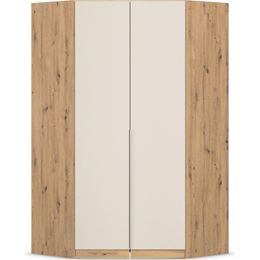 Eckkleiderschrank Rauch "Kleiderschrank Schrank Ankleidezimmer Schlafzimmer Garderobe AGORDO", beige (eiche artisan, beige (champagner)), B:117cm H:210cm T:117cm, Holzwerkstoff, Schränke, voll ausgestattet mit großzügigem Stauraum, 2 Höhen MADE IN GERMANY