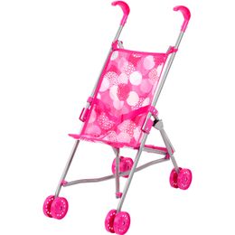 Puppenbuggy BAYER "pink", pink (pink kreise), Puppenwagen, KinderB:27cm H:56cm T:47cm, B:27cm H:56cm T:47cm