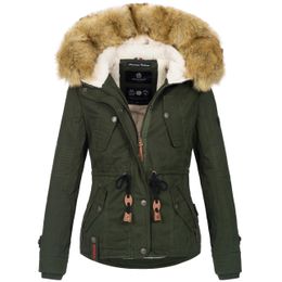 Winterjacke Navahoo "Pearl", Damen, Gr. L (40), grün, Obermaterial: 100% Polyester; Innenseite: 100% Polyester; Futter: 100% Polyester; Fellimitat: 90% Polyacryl, 10% Polyester, Jacken, mit warmem Teddyfell
