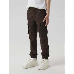 Cargohose name it "NKMRYAN – Hose mit Cargo- und Seitentaschen", Jungen, Gr. 116, N-Gr, delicioso, Twill, Obermaterial: 98% Baumwolle, 2% Elasthan, unifarben, regular fit knöchellang, Hosen, unifarben, casual, regular fit, Twill