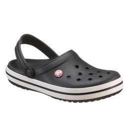 Clog Crocs "Crocband", Gr. 46, schwarz-wei&szlig; (schwarz, wei&szlig;), Croslite&trade;, kontrastfarbene Details, Schuhe Clog, Sommerschuh, Gartenschuh, Poolslides, mit farbiger Laufsohle