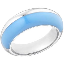 Fingerring s.Oliver "2037975/-79/-77/-78" Gr. 54, bunt (edelstahlfarben, hellblau), Fingerringe, Damen, 54, Edelstahl, 5mm, Fingerring, mit Emaille