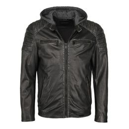 Lederjacke Mustang "31022126", Herren, Gr. M, schwarz, Obermaterial: 100% Lammleder; Futter: 100% Baumwolle; &Auml;rmelfutter: 100% Polyester; Taschenfutter: 100% Baumwolle; Kapuze: 55% Baumwolle; 45% Polyester, Jacken