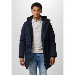 Steppjacke Street One MEN, Herren, Gr. XL (44), blau (schwarz night blau), Stoff, Obermaterial: 53% Polyester, 37% Baumwolle, 10% Nylon; Futter: 100% Polyester; Füllung: 100% Polyester, unifarben, gerade normal, ohne Ausschnitt, Bündchen, Jacken, mit Kapuze