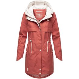 Kurzmantel Navahoo "Xankaa", Damen, Gr. L (40), rot, Obermaterial: 100% Polyester, Futter: 100% Polyester, figurumspielend ca. Mitte Oberschenkel, hoch geschlossener Ausschnitt, verstellbar normaler Saum mit Windstopper, Mäntel, Modischer Damen Übergangsparka