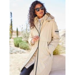 3-in-1-Funktionsmantel Heine, Damen, Gr. 36, beige (elfenbein), 100% Polyester, Wattierung:100% Polyester, unifarben, unifarben mit Farbeinsatz, unifarben mit Farbeins&auml;tzen, M&auml;ntel