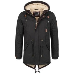Winterjacke Alessandro Salvarini "ASMenara", Herren, Gr. L (52), schwarz, Obermaterial: 100% Baumwolle; Innenseite: 100% Polyester; Wattierung: 100% Polyester, Jacken Winterjacke, mit warmem Teddyfell, Topseller
