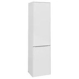 Villeroy & Boch Villeroy & Boch Subway 3.0 Hochschrank, 1 T&uuml;r Anschlag rechts und 1 W&auml;scheklappe, 400x1710x362mm, C59300VE, Farbe: Front/Korpus: Brilliant White, Griff: Aluminium gl&auml;nzend