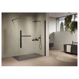 H&uuml;ppe H&Uuml;PPE Duplo pure Walk-In Viereck Seitenwand 1-teilig, Breite:160cm, rechtsseitige Befestigung, DT0015123301, Duschkabine: Profilfarbe Black Edition Glas ESG Grau