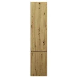 Burgbad Lin20 Hochschrank wandh&auml;ngend mit 1 T&uuml;r inklusive W&auml;schekorb, T&uuml;ranschlag links, 400x345x1760mm, HSPG040LF5353, Farbe: Eiche Dekor Urban