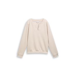 Tom Tailor Damen Scuba Sweatshirt mit Strasssteinen, braun, Uni, Gr. XS