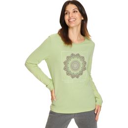 Damen Sweatshirt mit Mandala-Druck pistazie-sesam, Gr&ouml;&szlig;e 52